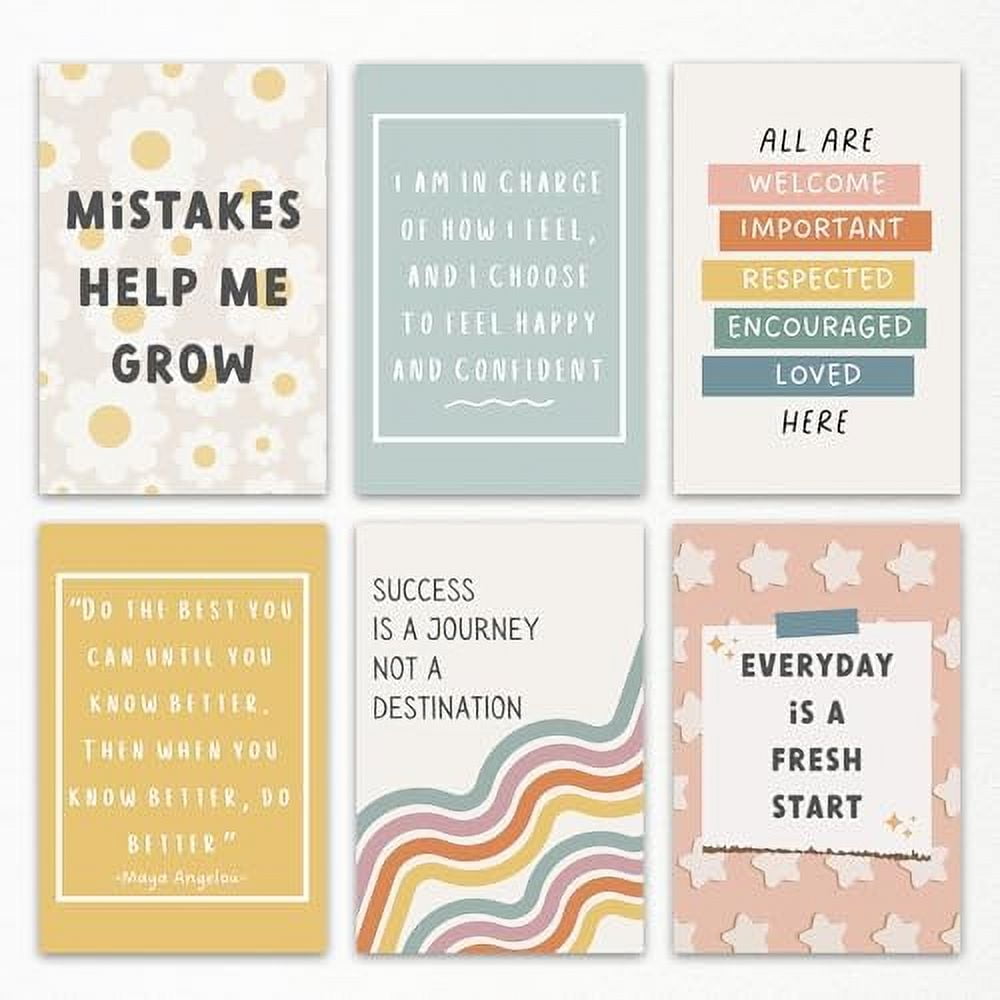 Set of 6 Boho Inspirational Classroom Posters, Positive Affirmations ...