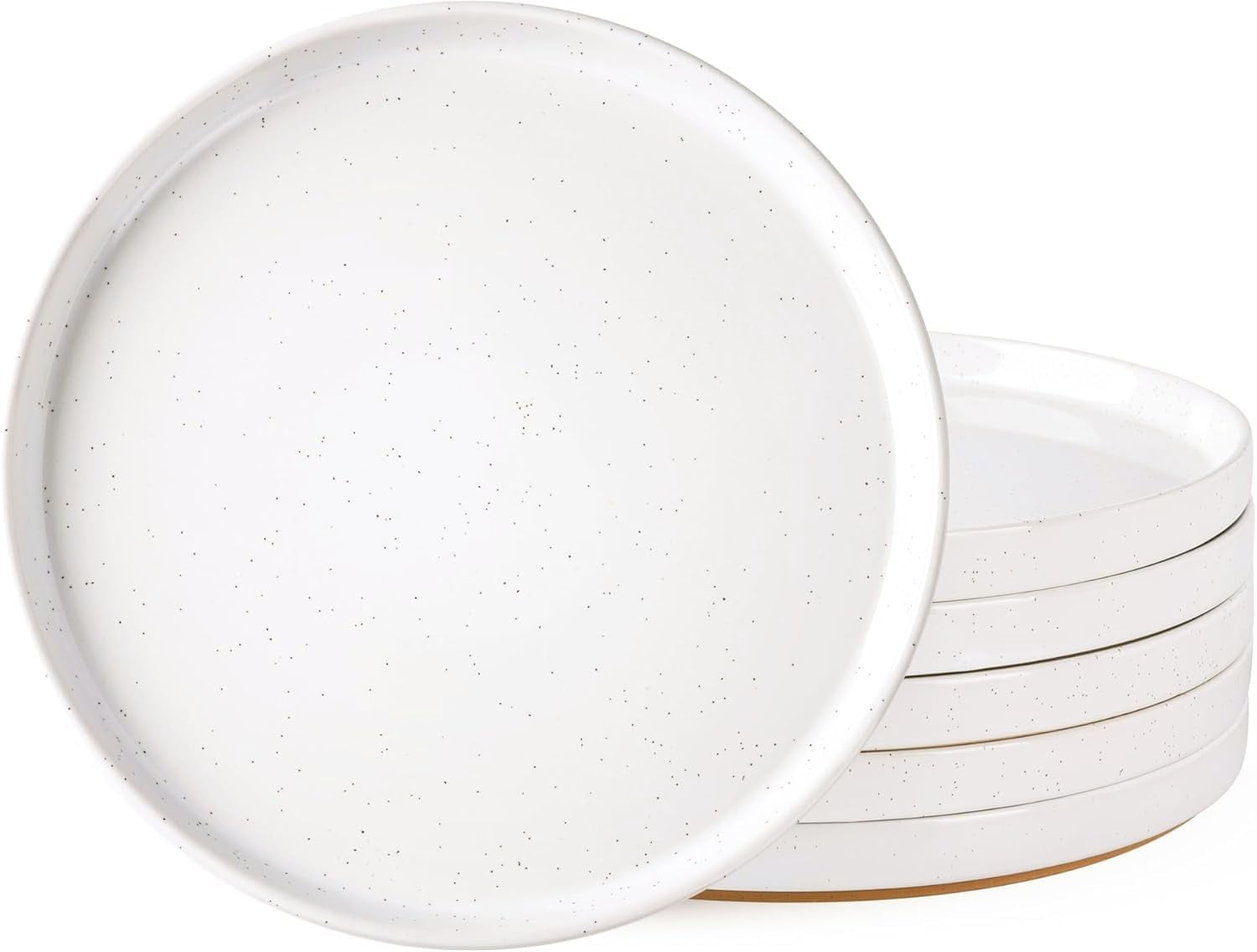 Set of 6 Ceramic Dinner Plates, 10.25 Inch Stoneware Plates for Kitchen ...