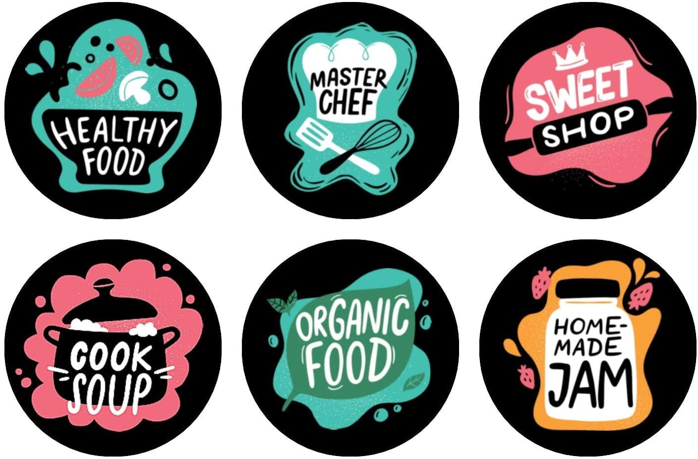 Set of 6 Childrens Cooking Achievement Button Pins, Reward Buttons for ...