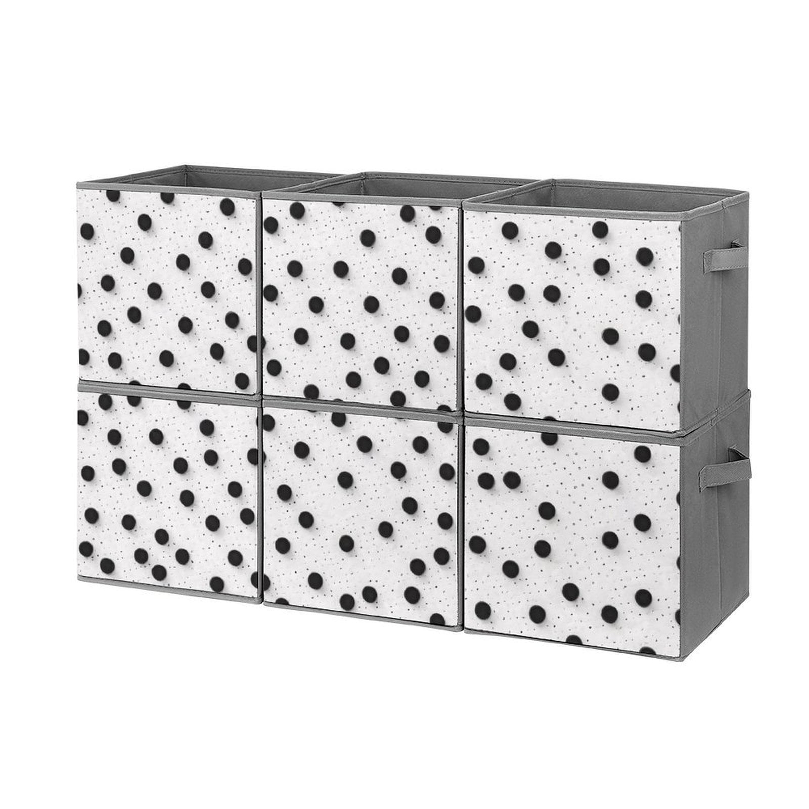 Set of 6 Collapsible Oxford Fabric Storage Cubes with Handles, Foldable ...