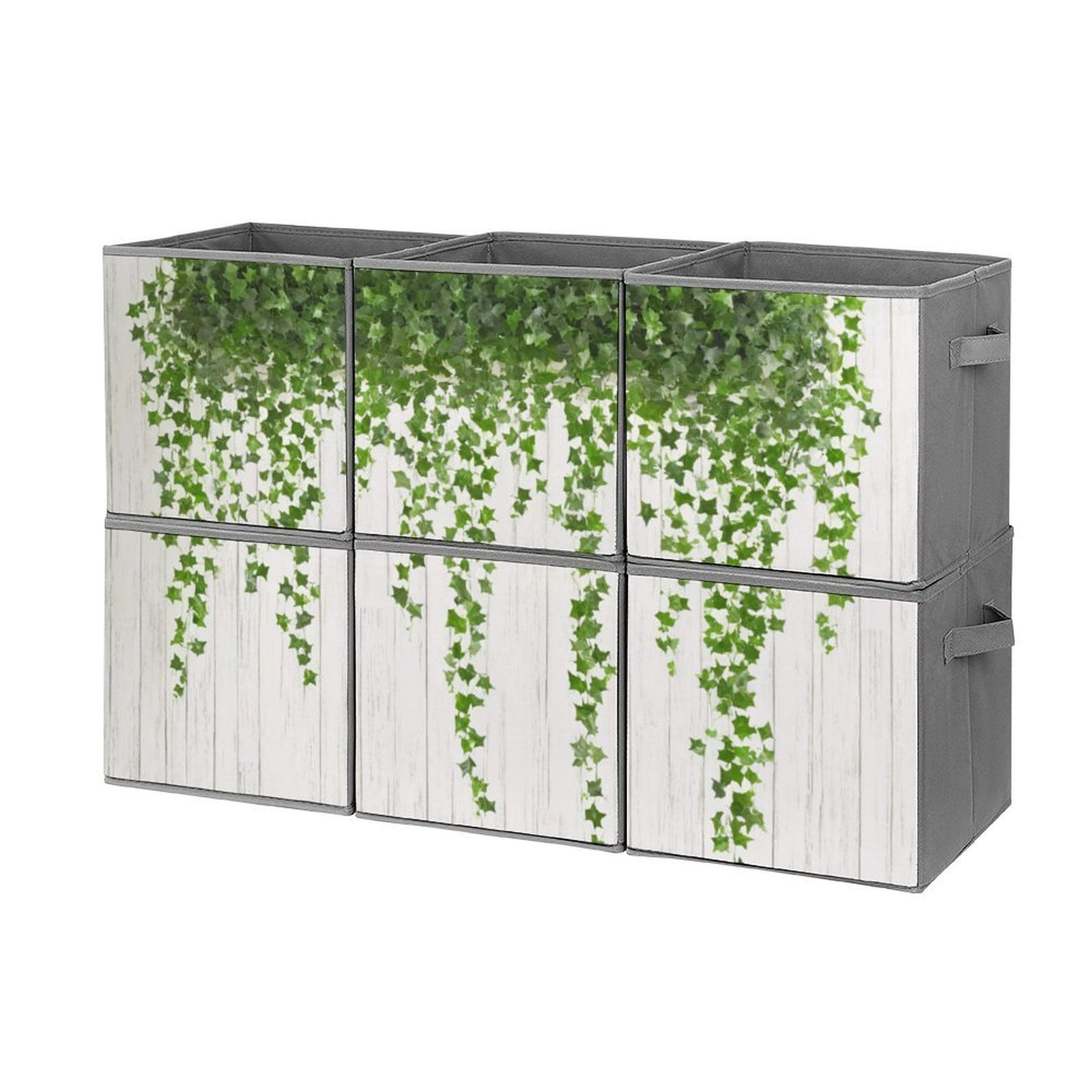 Set of 6 Collapsible Oxford Fabric Storage Cubes with Handles, Foldable ...