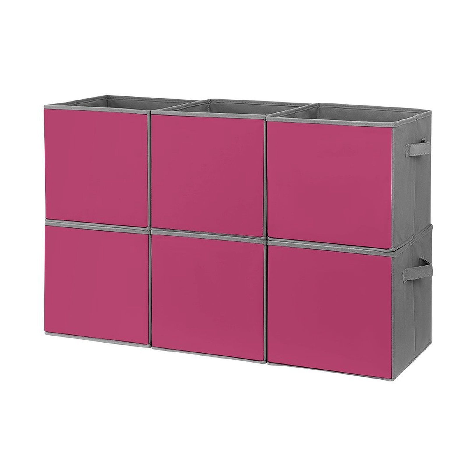 Set of 6 Collapsible Oxford Fabric Storage Cubes with Handles, Foldable ...