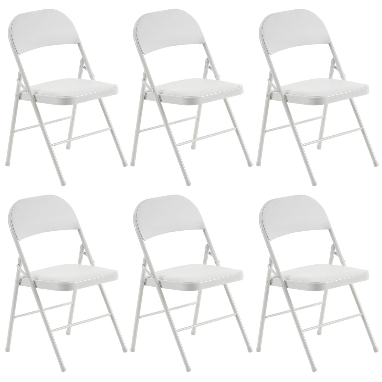 6PCS Elegant Folding Metal Chairs with Padded Seats, Potable Iron & PVC ...