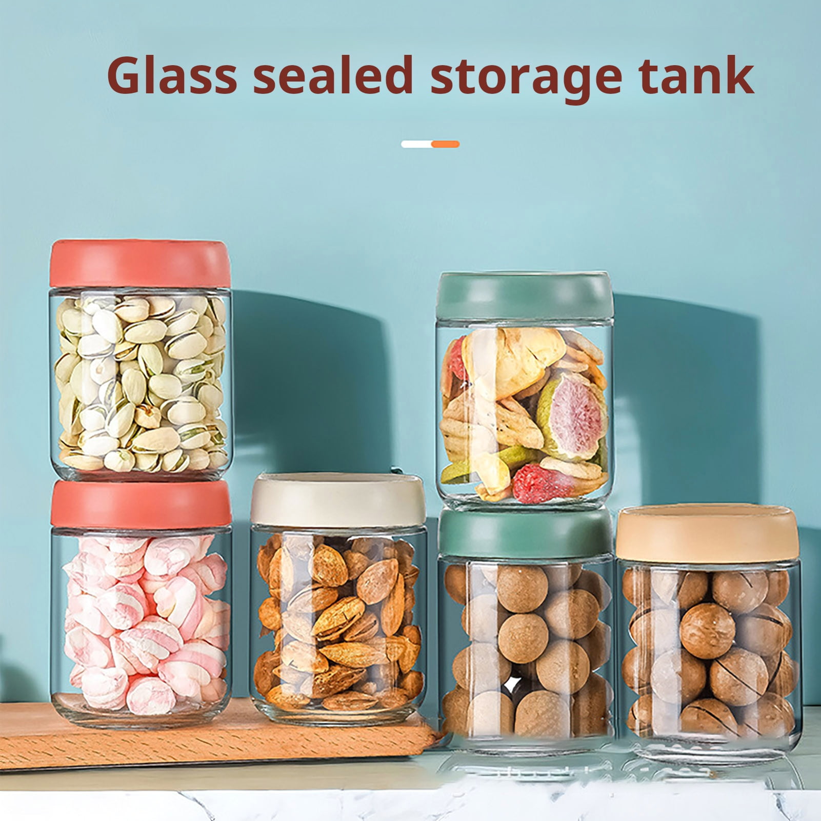 Set of 6 Food Storage Containers with Lids - 500ml Capacity, Secure ...
