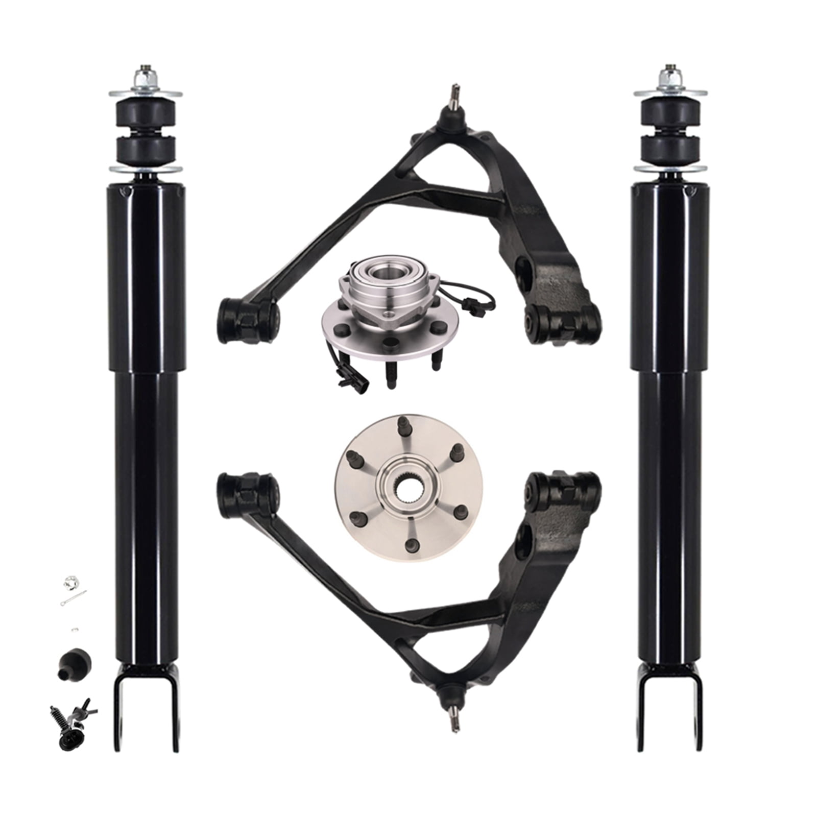 Set of 6 Front Lower Control Arm Ball Joint-Wheel Hub Bearing Assembly ...