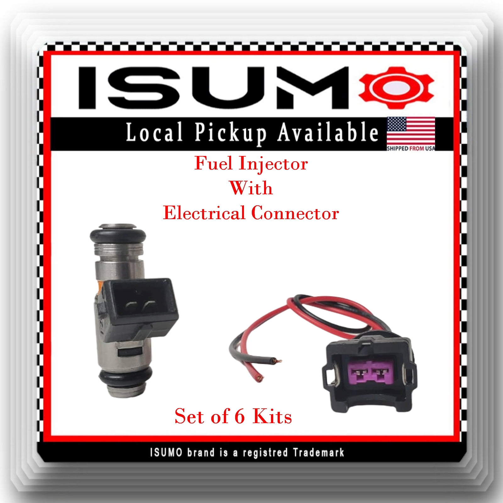 Set 6 Fuel Injector w/ Electrical Connector Fits: Golf Jetta EuroVAN VW ...