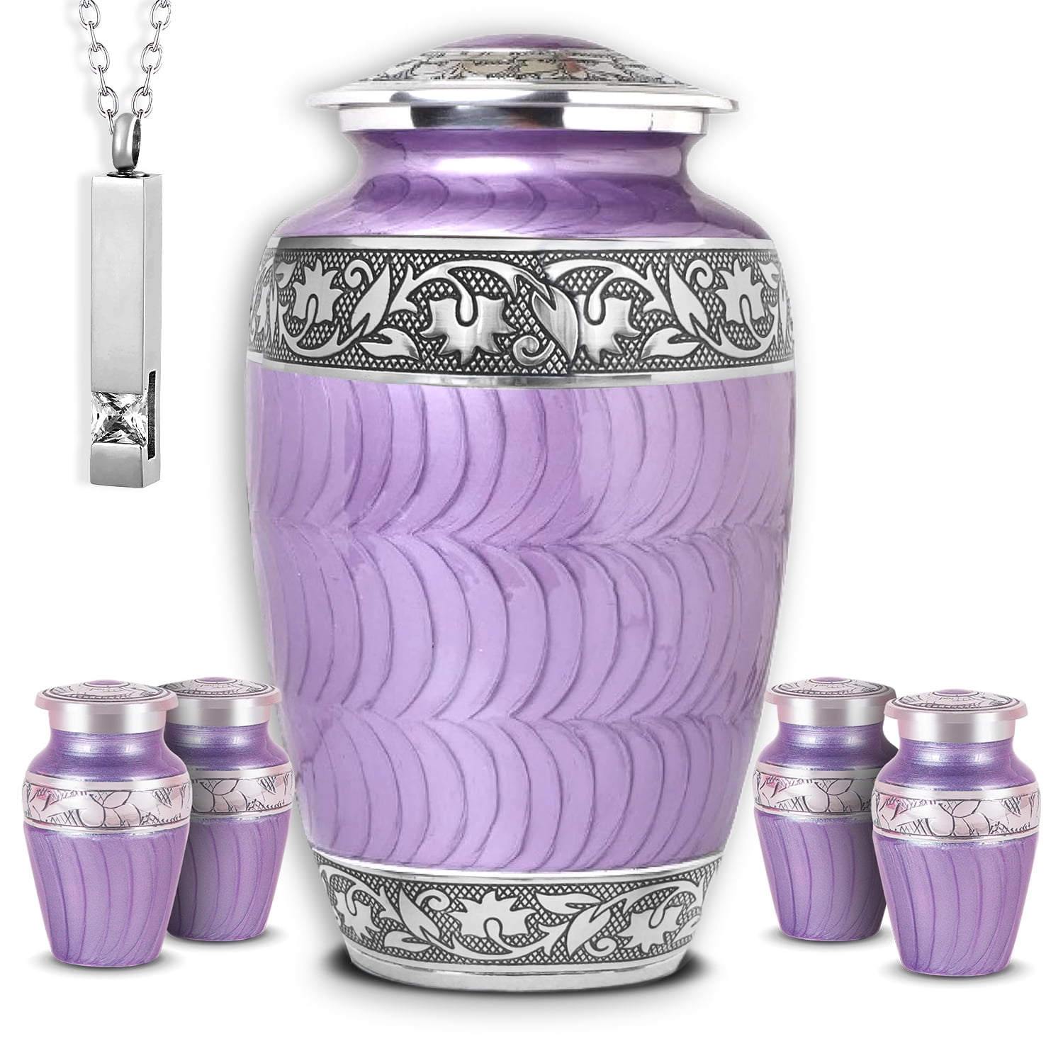 Set of 6 Funeral & Cremation Urn for Ashes for Women with 1 Large ...