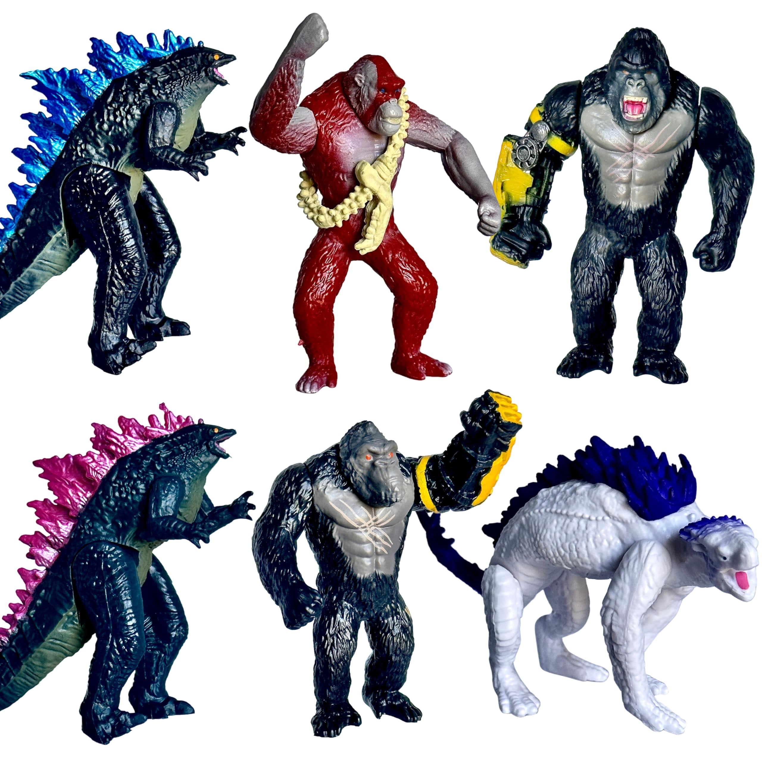 Set of 6 Godzilla x Kong: The New Empire,Dinosaur Dragon Toys Action ...