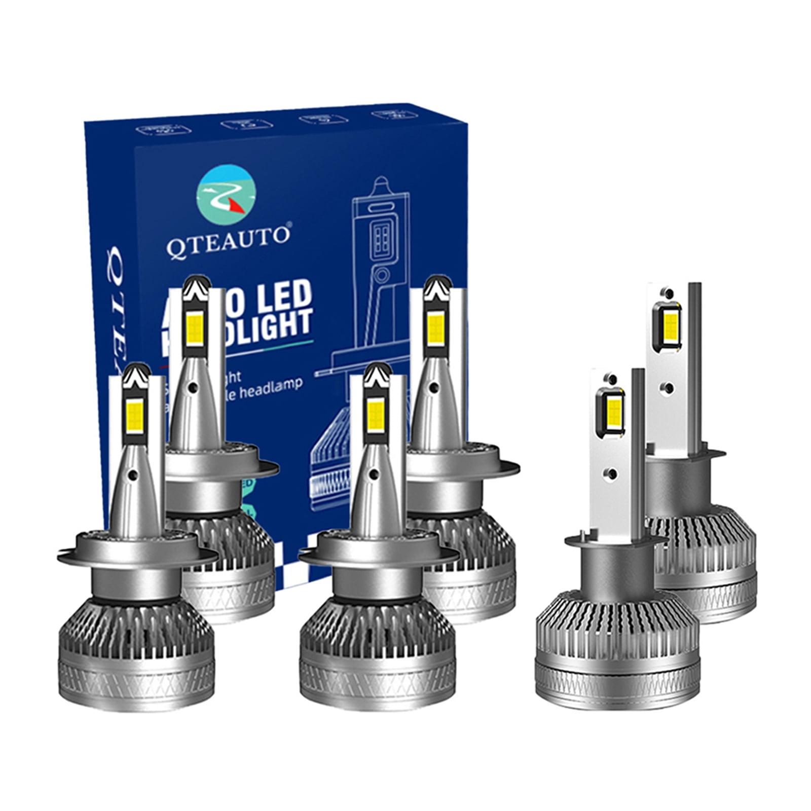 Set of 6 H7 H1 LED Super Bright High Beam Low Beam Fog Light 140W ...