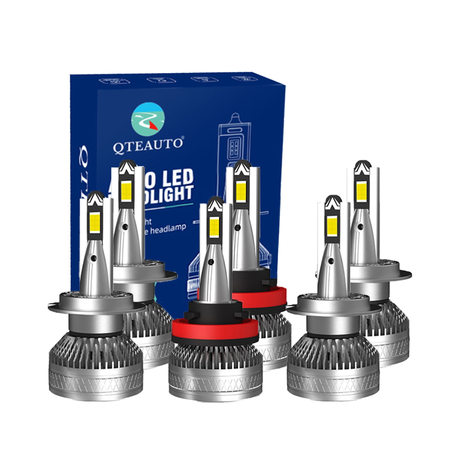 Set of 6 H8/H9/H11 H7 Daytime running LED Bulb Super Bright High Beam ...