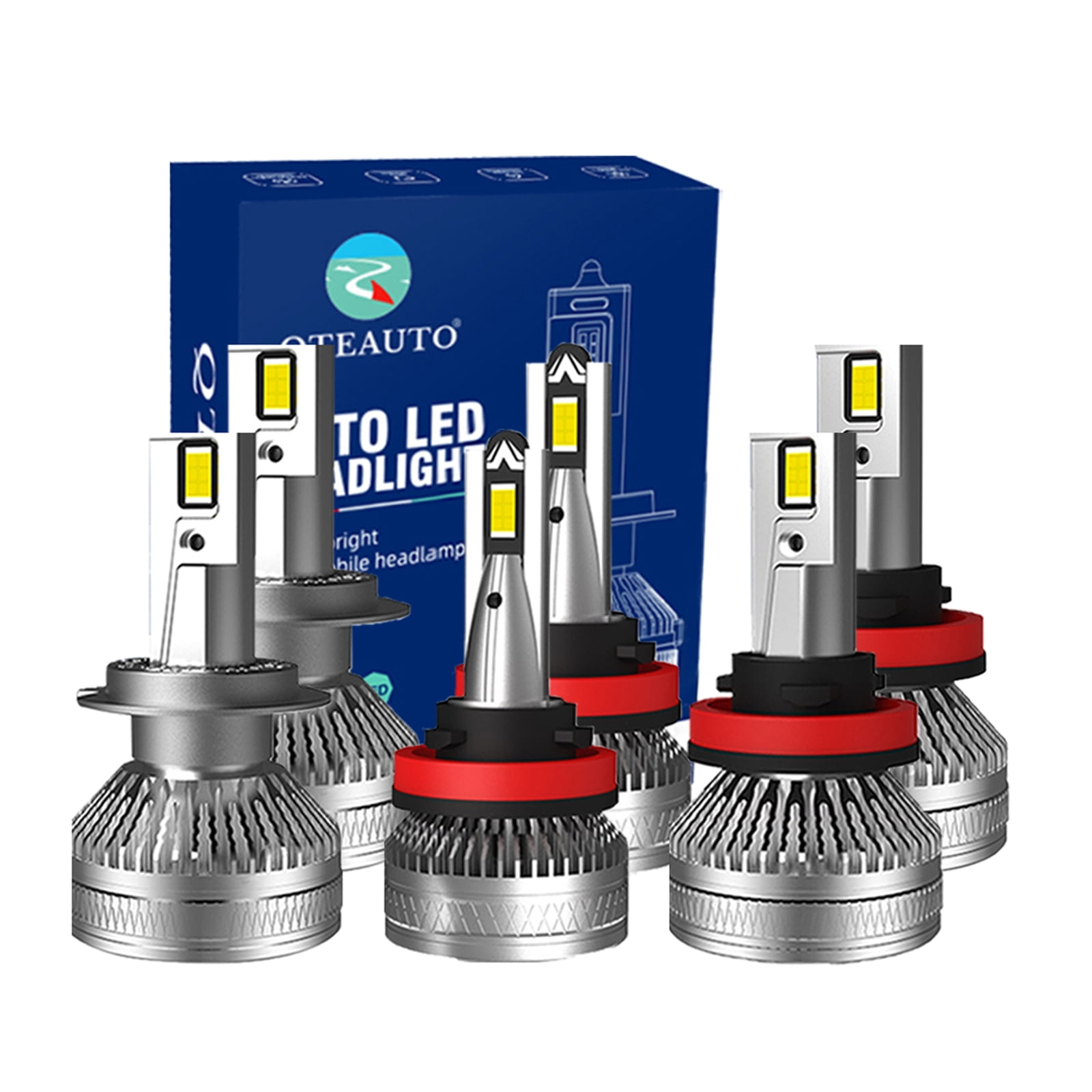 Set of 6 H8/H9/H11 H7 Super Bright High Beam Fog Light Low Beam 140W, Voltage 12V, 6000K ...