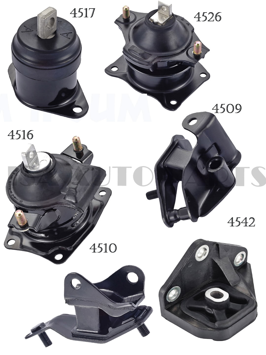 ISA Auto Engine Mounts and Trans Mount, Set of 6, Compatible with 2006 ...
