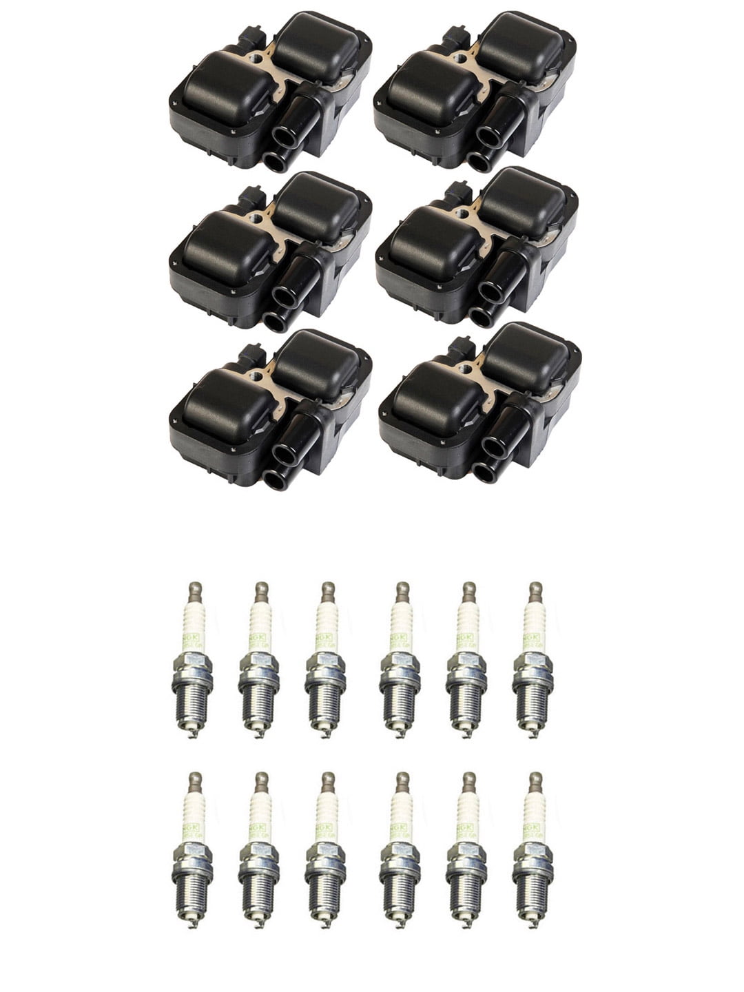 Set of 6 ISA Ignition Coils and 12 NGK Spark Plugs Compatible with 2004 ...