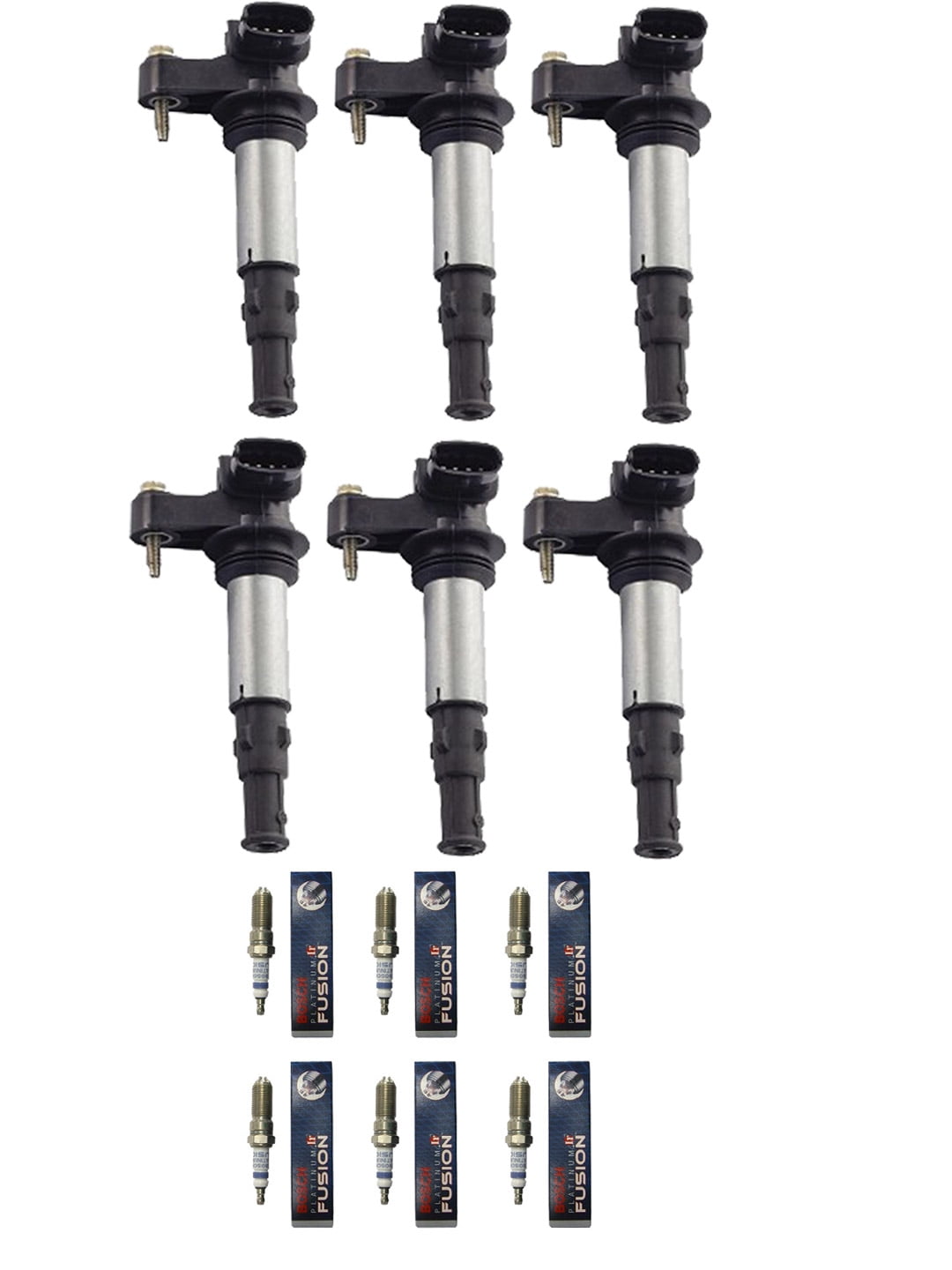 Set of 6 ISA Ignition Coils and 6 BOSCH Spark Plugs Compatible with ...