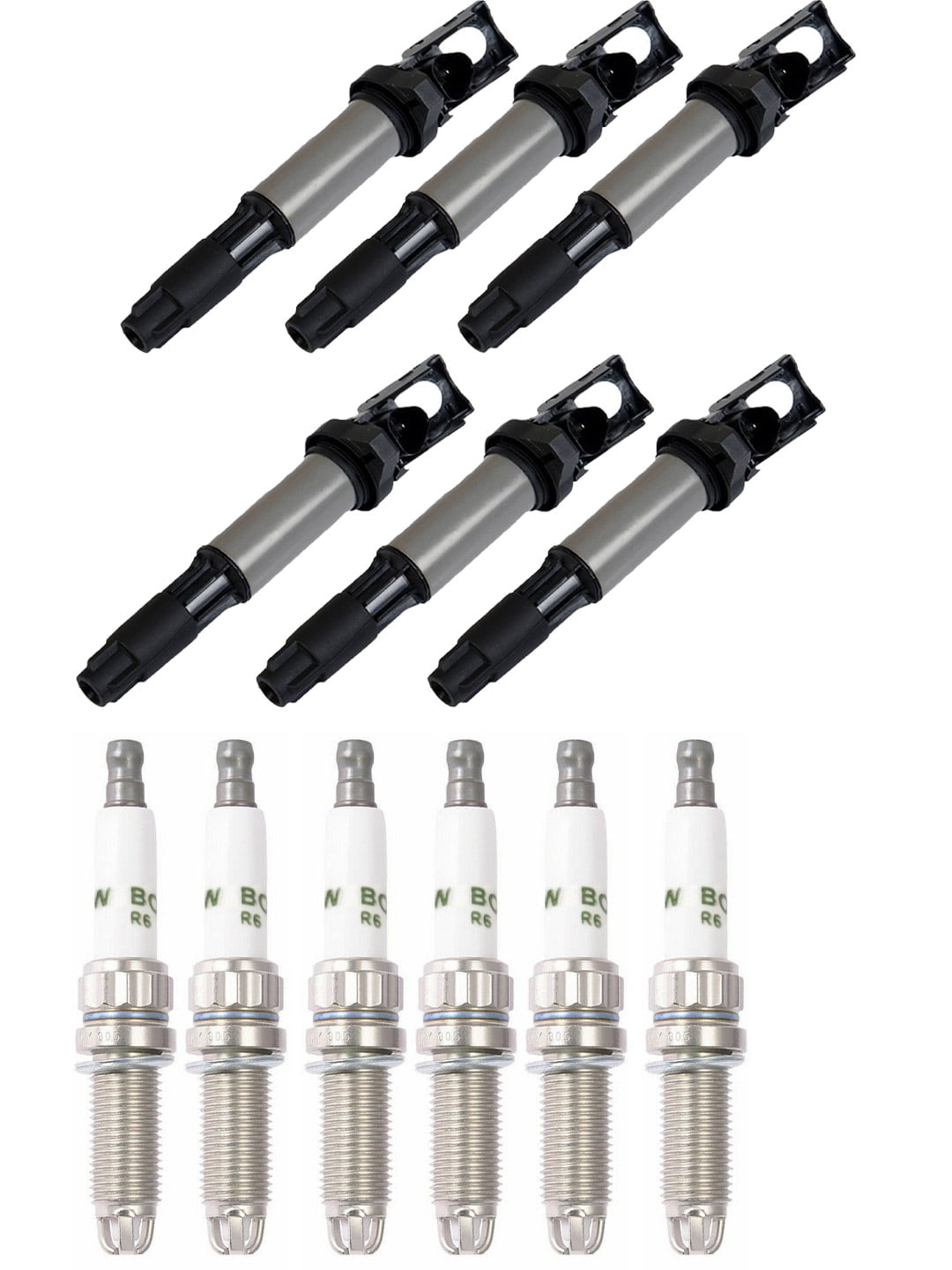 Set of 6 ISA Ignition Coils and 6 Bosch Spark Plugs Compatible with ...