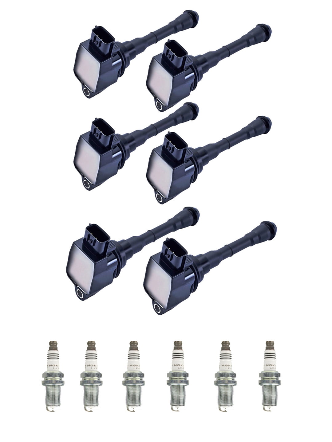 Set of 6 ISA Ignition Coils and 6 NGK Ruthenium Spark Plugs Compatible ...