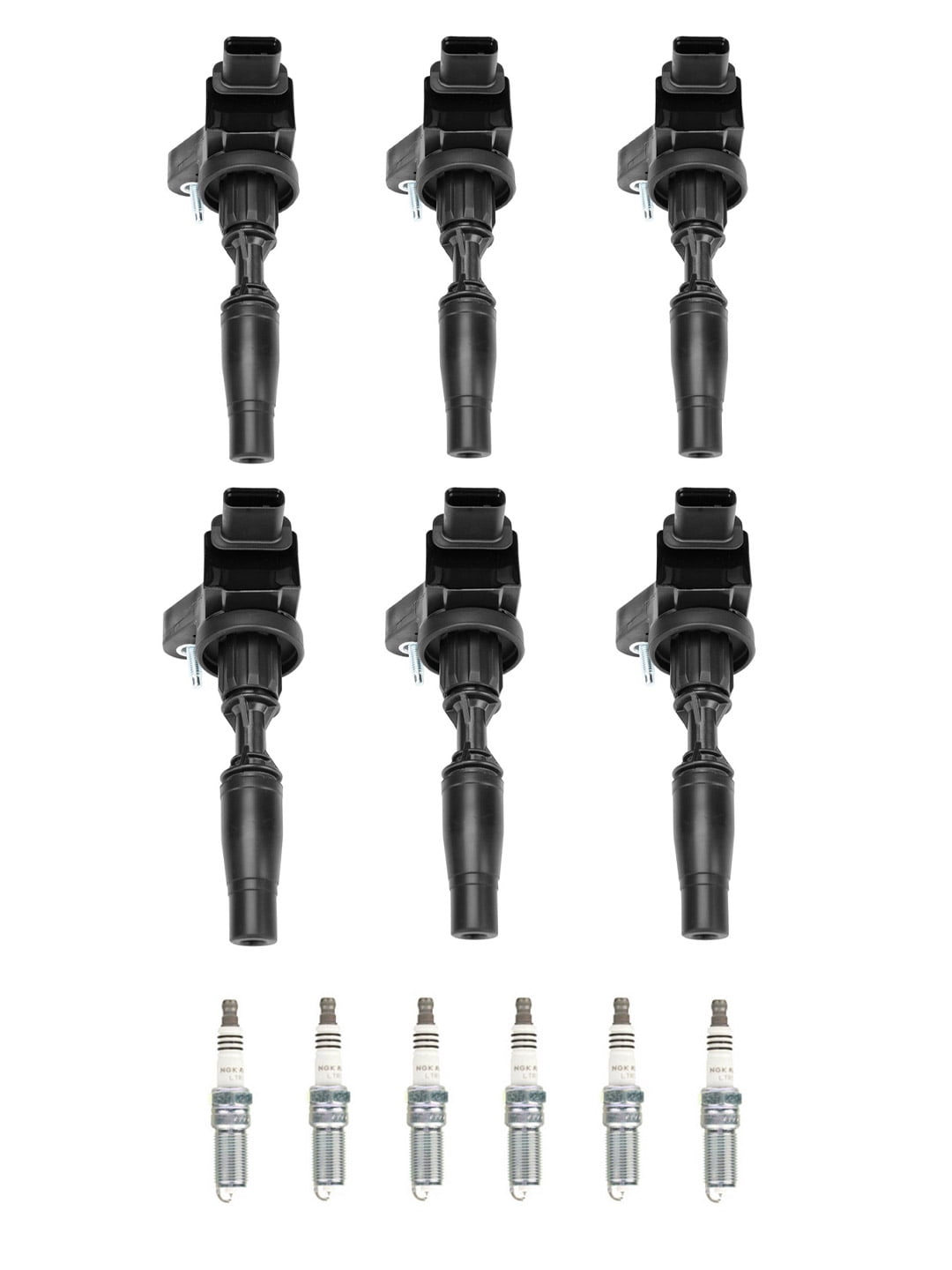 Set of 6 ISA Ignition Coils and 6 NGK Ruthenium Spark Plugs Compatible ...