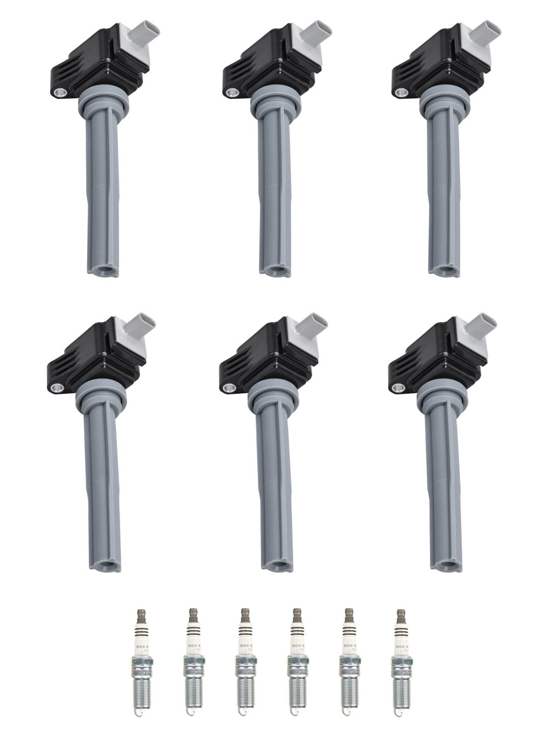 Set of 6 ISA Ignition Coils and 6 NGK Ruthenium Spark Plugs Compatible ...