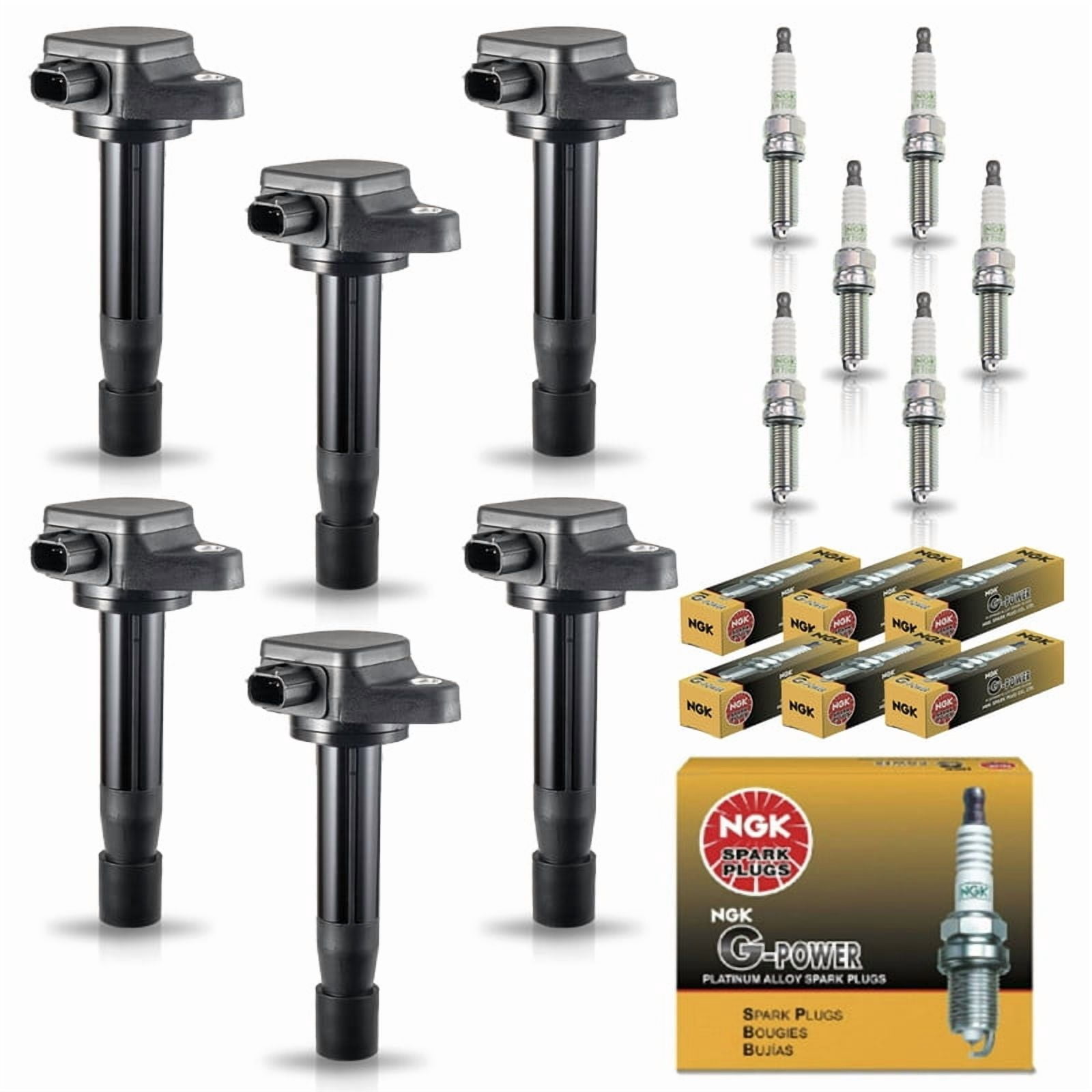 Set of 6 ISA Ignition Coils and NGK Spark Plugs Compatible with 2008 ...