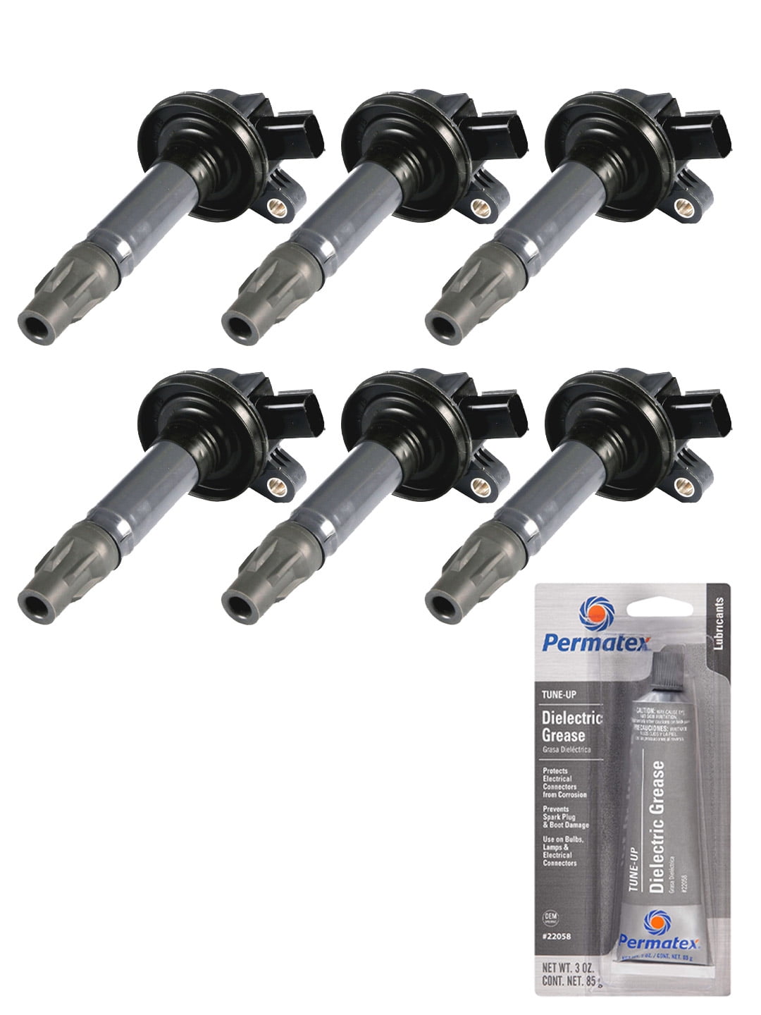 Set of 6 ISA Ignition Coils + Tune Up Grease Compatible with Taurus ...