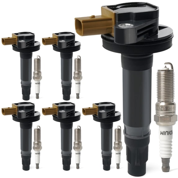 Set of 6 Ignition Coil Packs & Iridium Spark Plugs Compatible with 3.5L ...