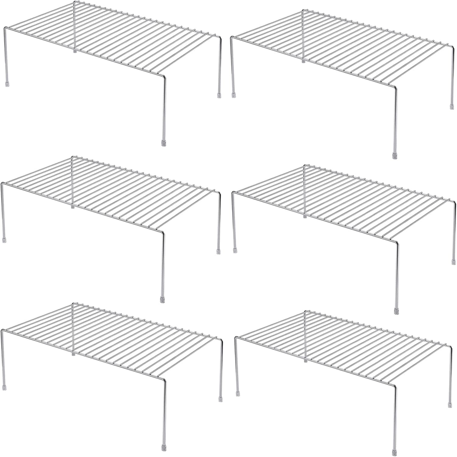 Set of 6 Large (15.7 x 9.4 Inch) Kitchen Cabinet Organizer Shelf, Wire ...