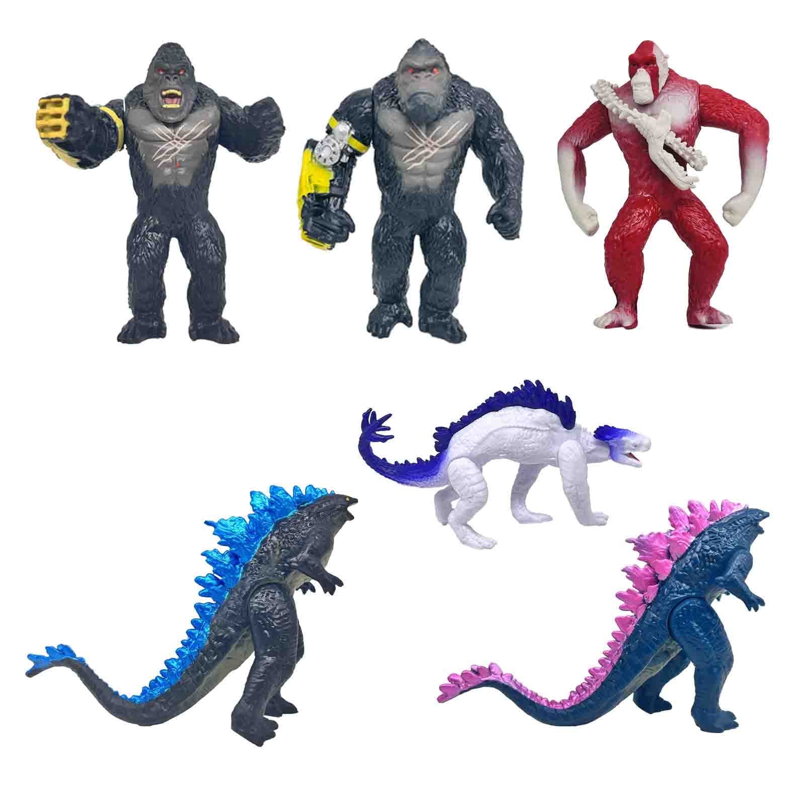Set of 6 PCS KingKong Kong Gorilla God zilla Dragon Dinosaur Monster ...