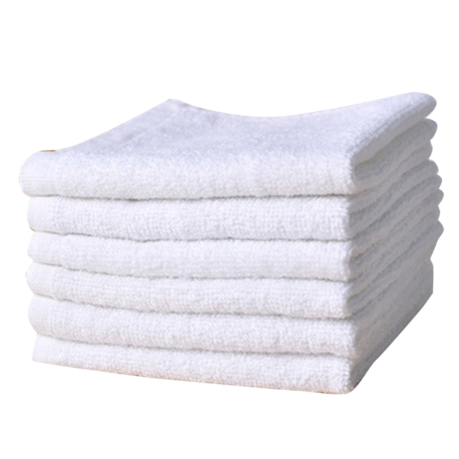 Set of 6 Pack Economy White Washcloths Set (9.8x9.8 inches)Cotton ...
