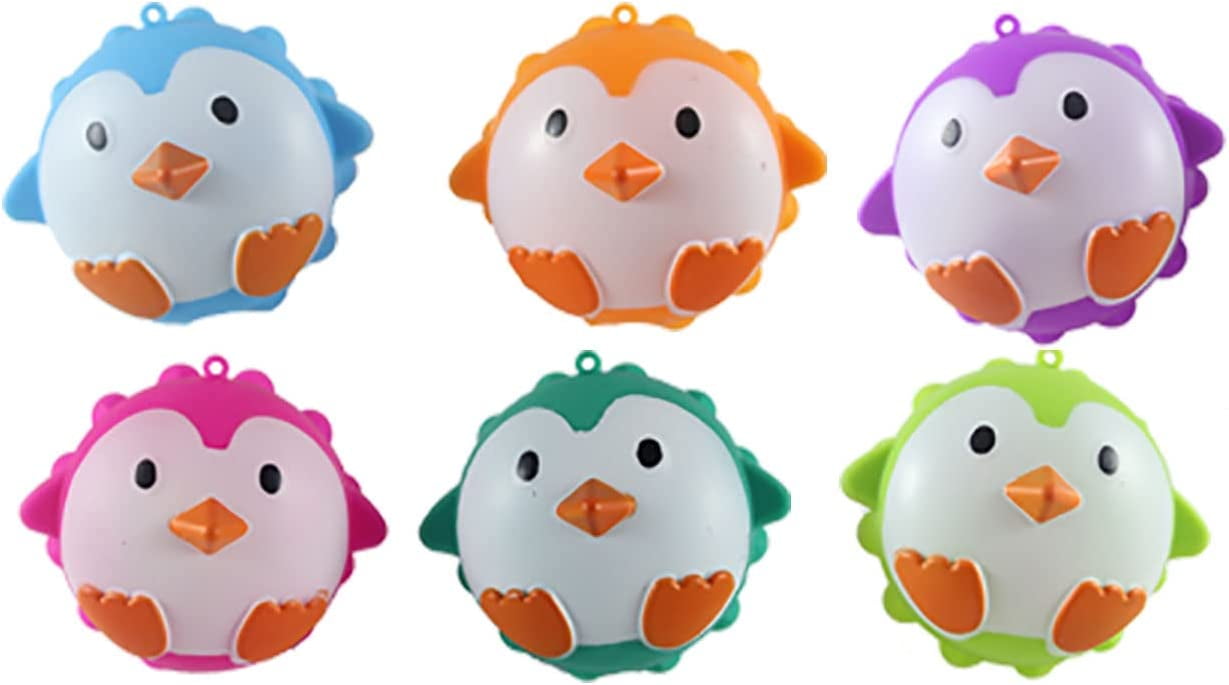 Set of 6 Penguin Bubble Pop Ball - Cute Winter Animal Bubble Poppers ...