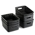Set of 6 Plastic Storage Baskets - Small Pantry Organizer Basket Bins ...