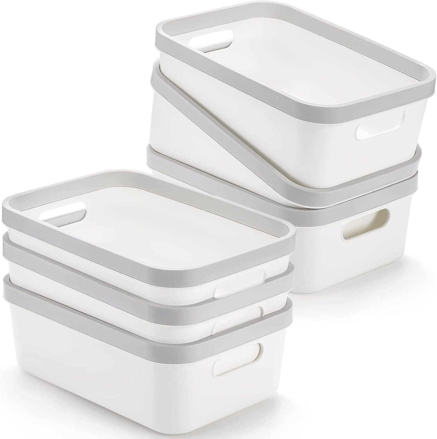 Set of 6 Plastic Storage Bin, 10"x 7"x 4" Classroom Storage Basket ...