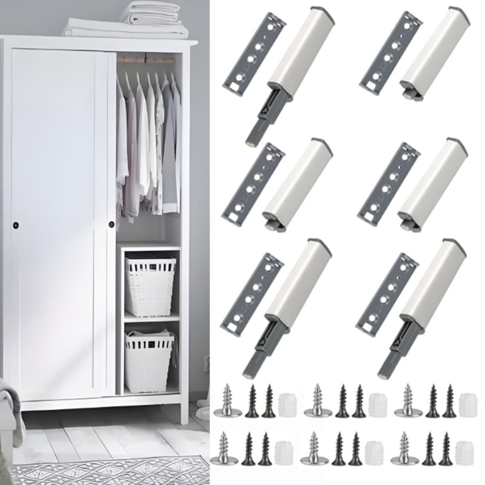 Set of 6 Pressure Door Openers, Push To Open Door Opener, Cabinet Door ...