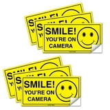 Set of 6, 2"x4" 'Smile You're On Camera' Stickers - Durable, Laminated ...