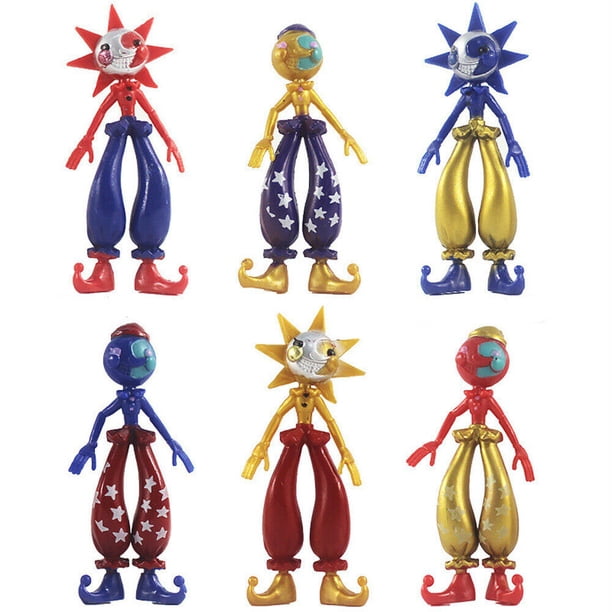 Set 6 Sundrop Moondrop Five Nights at Freddy's FNAF Action Figures 4"-5 ...