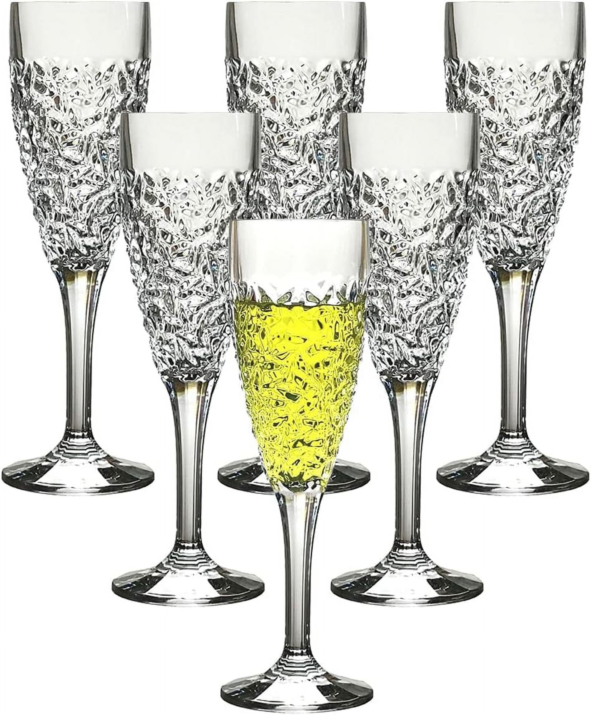 Set of 6 Unbreakable Champagne Flutes for Wedding Party Clear Tritan ...