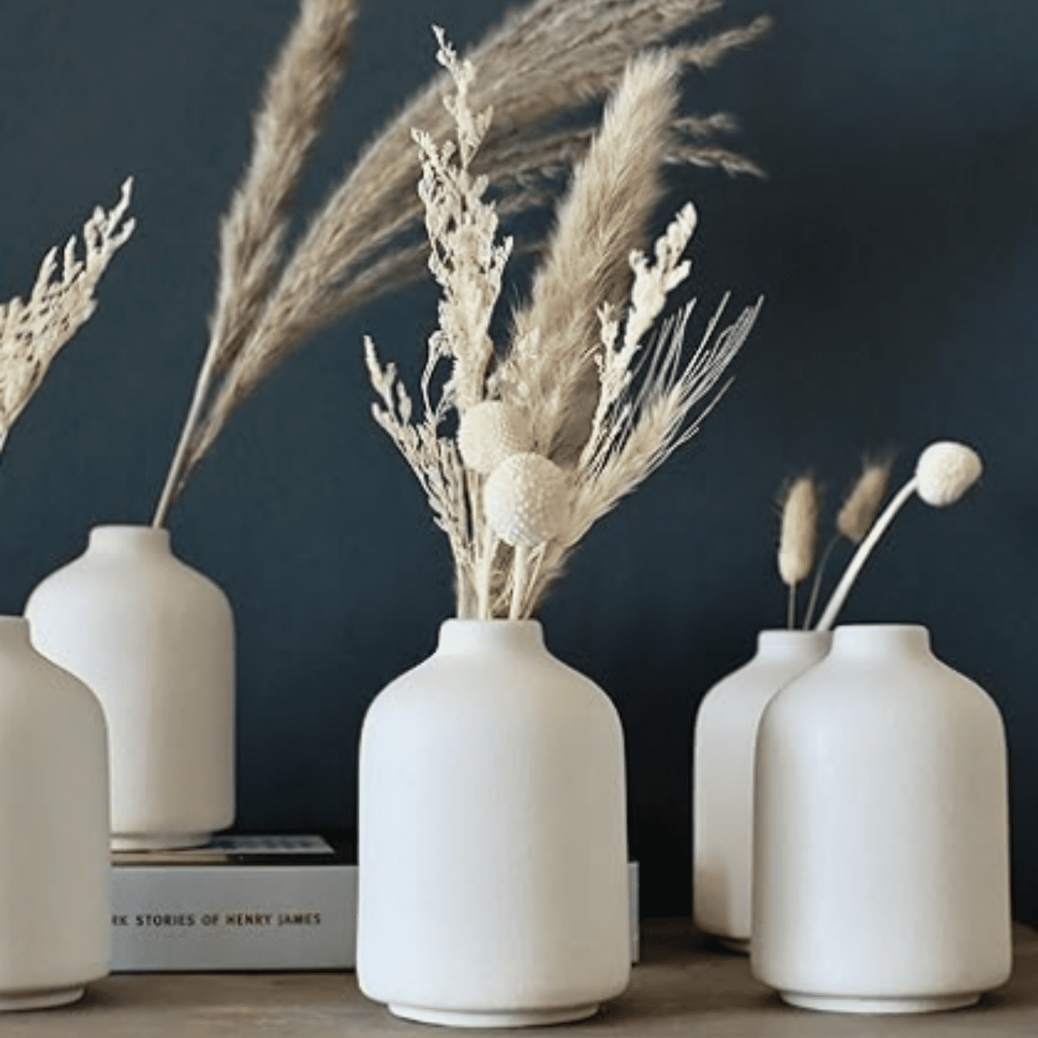 Set of 6 White Mini Ceramic Vases for Home Decor | Boho Bud Vases in ...