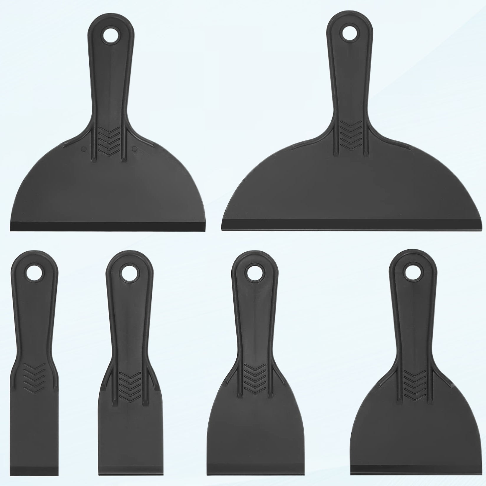 Set 6 pcs Plastic Putty Knife, Paint Scrapers Tools, Scraper Spatula ...
