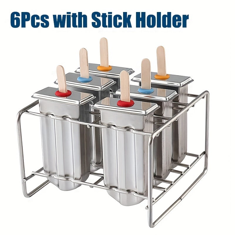 Set Of 6pcs/10pcs 304 Stainless Steel Popsicle Molds With Cover And ...
