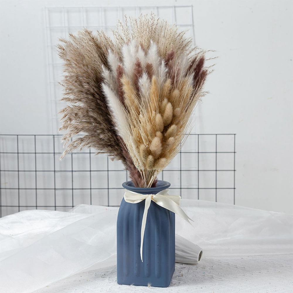 Set of 75 Pieces, Natural Dried Pu Reed Bouquet Dried Flowers Decorated ...