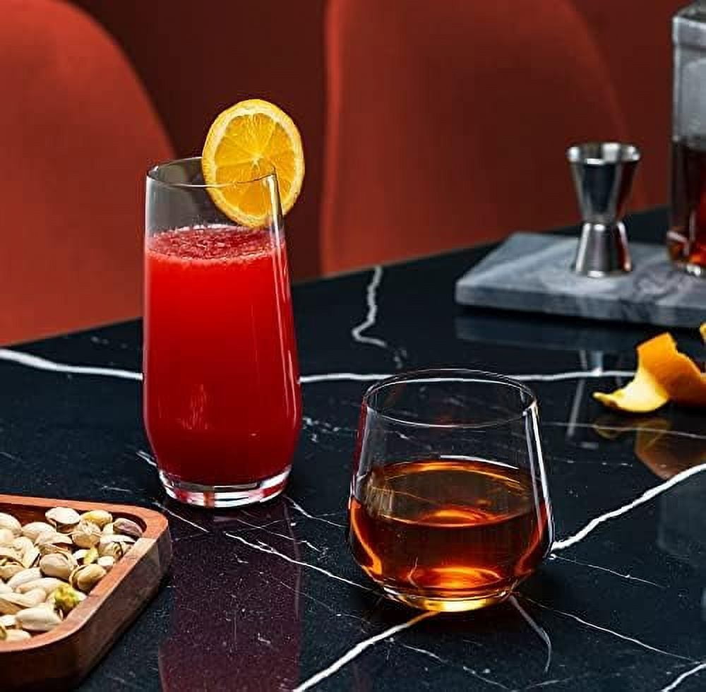Set of 8 Clear Drinking Glasses Goblets & Chalices Cups - Glass ...