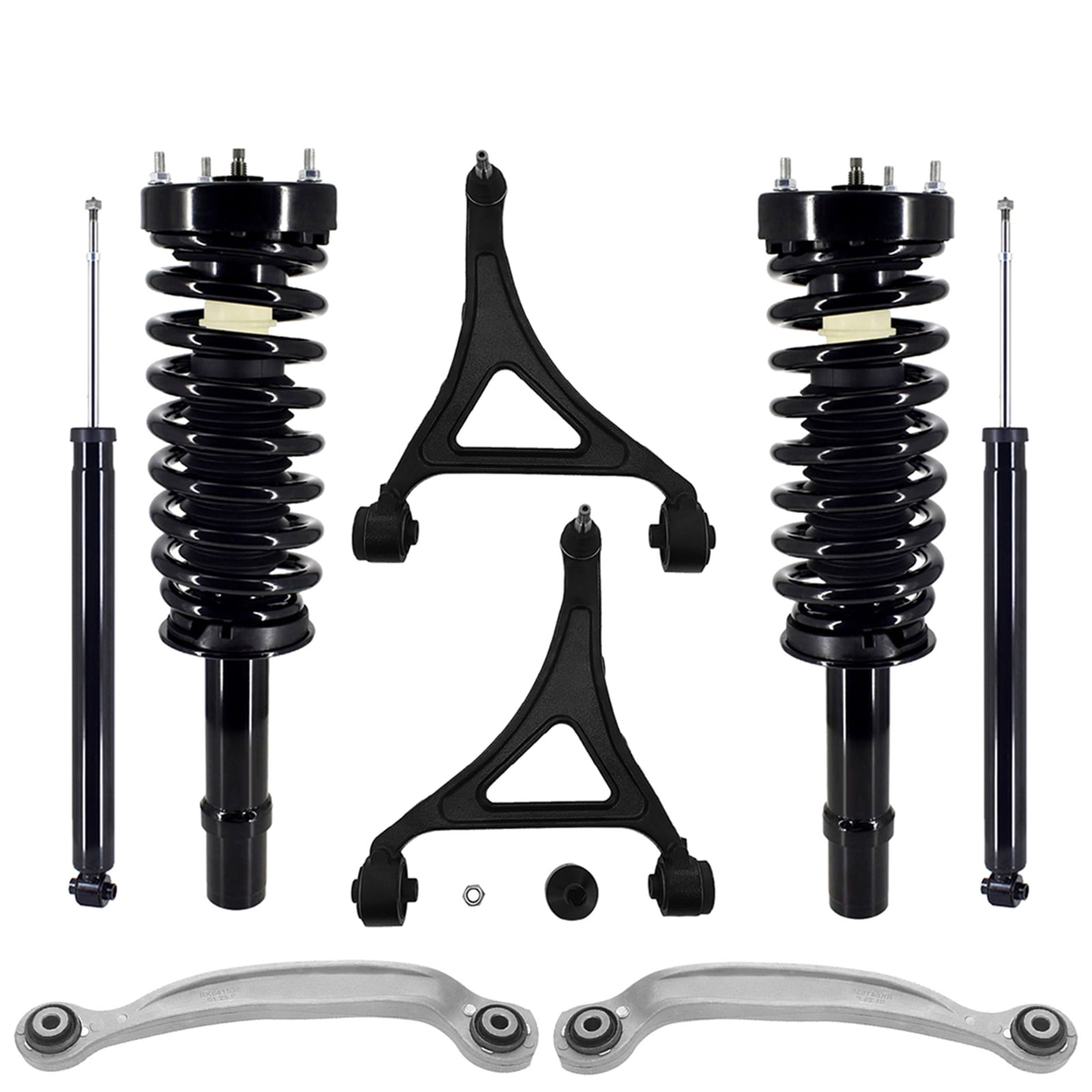 Set of 8 Front Lower Control Arm Ball Joint-Quick Complete Strut-Coil ...