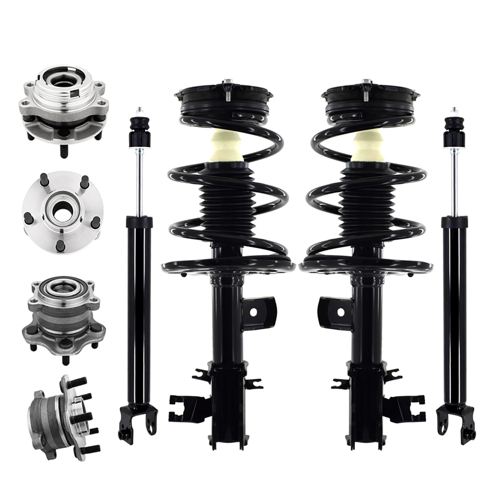 Set of 8 Front Quick Complete Strut-Coil Spring Assembly-Wheel Hub ...