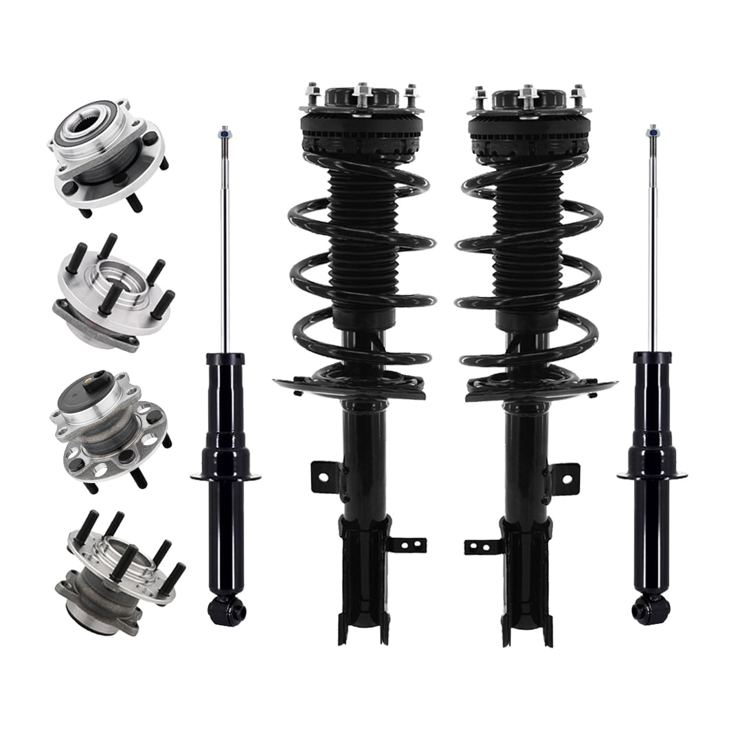 Set of 8 Front Quick Complete Strut-Coil Spring Assembly-Wheel Hub ...
