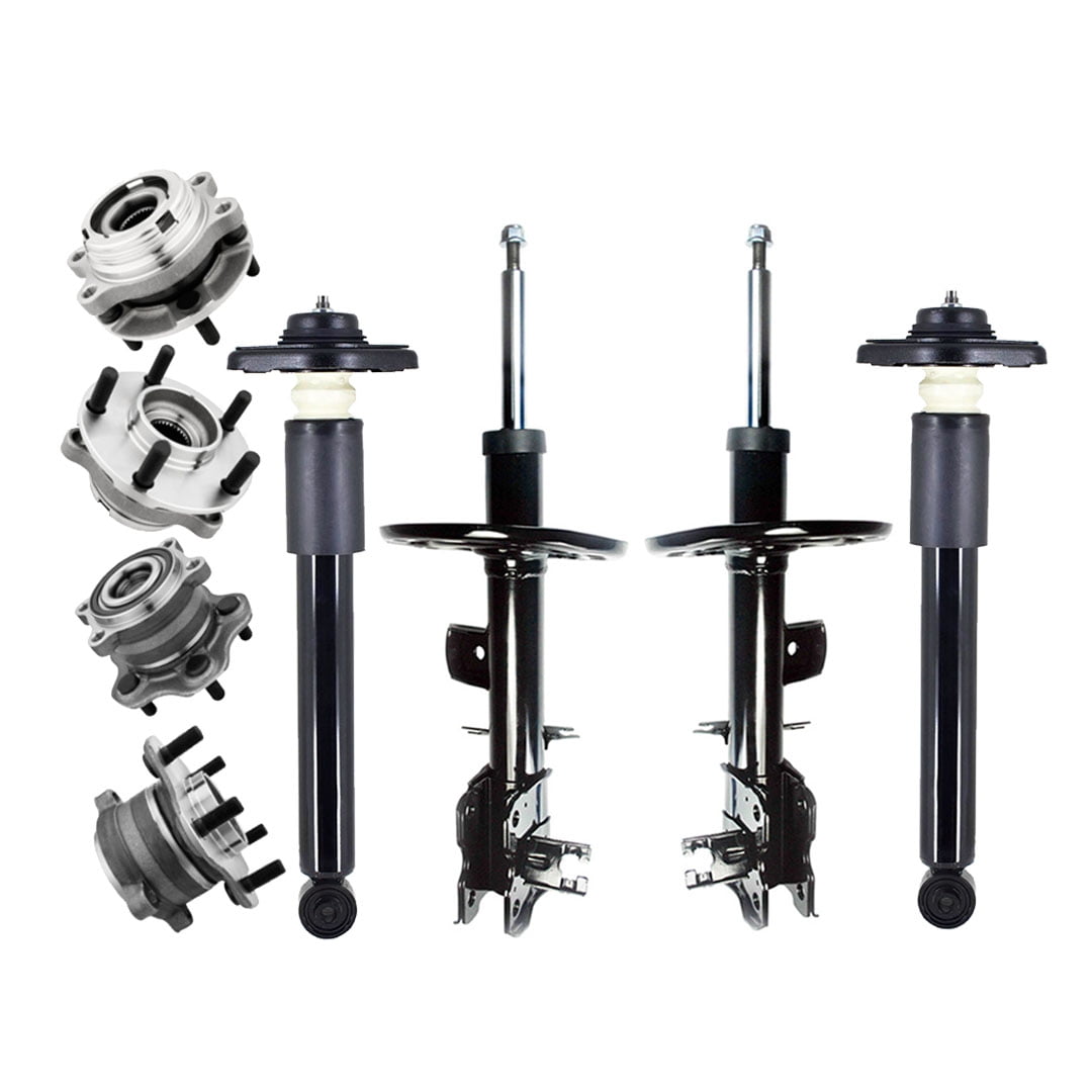 Set of 8 Front Suspension Strut Assembly-Wheel Hub Bearing Assembly ...