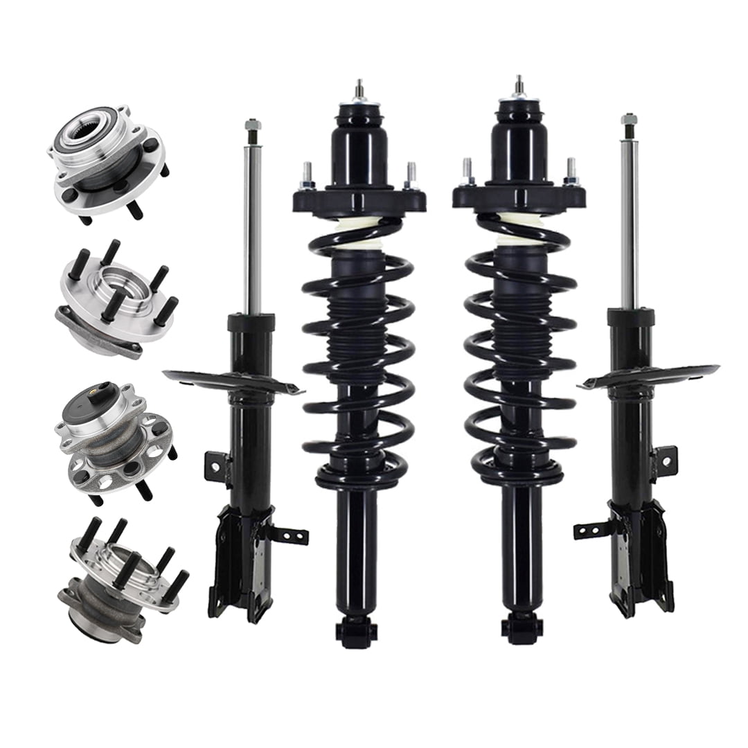 Set of 8 Front Suspension Strut Assembly-Wheel Hub Bearing Assembly ...