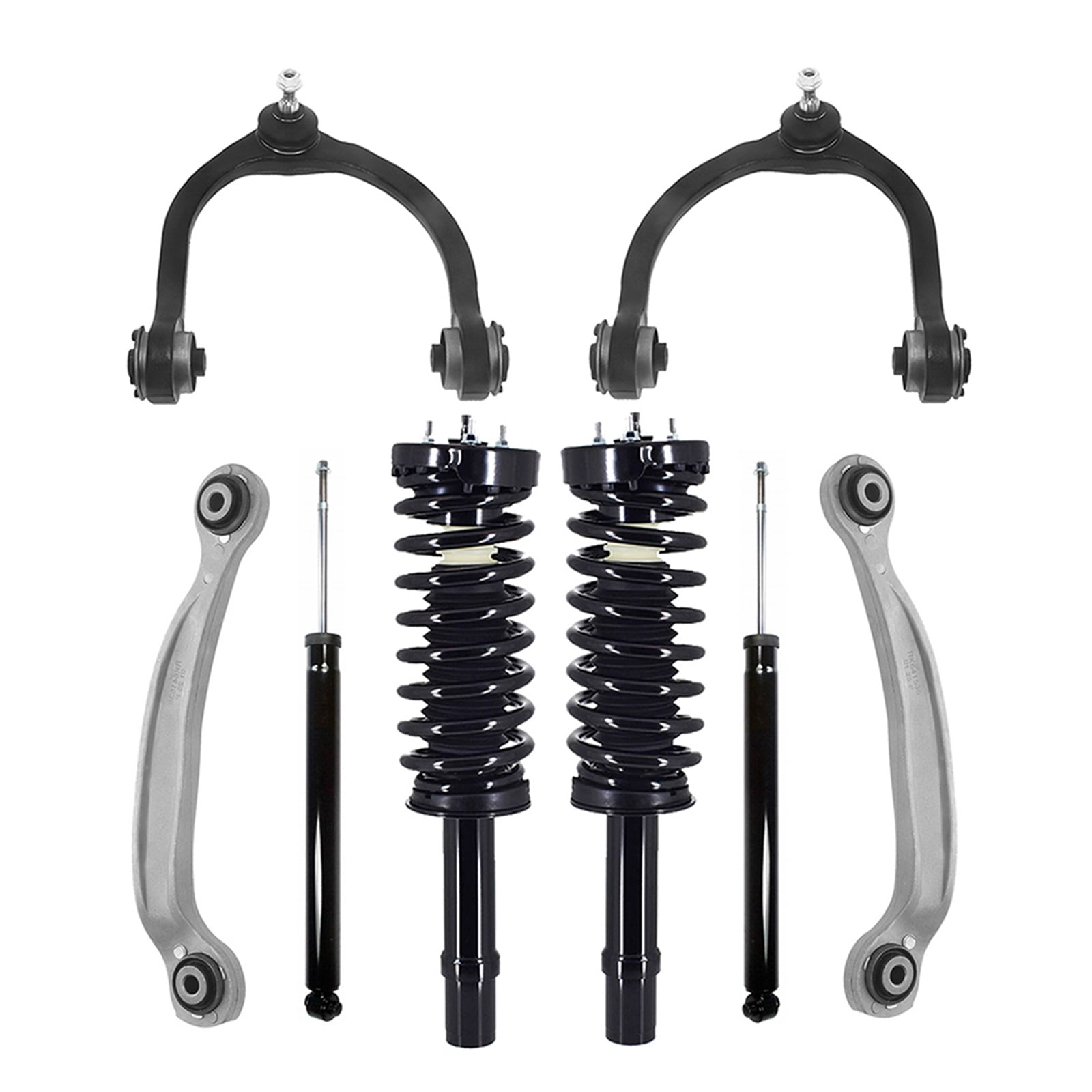 Set of 8 Front Upper Control Arm Ball Joint-Quick Complete Strut-Coil ...