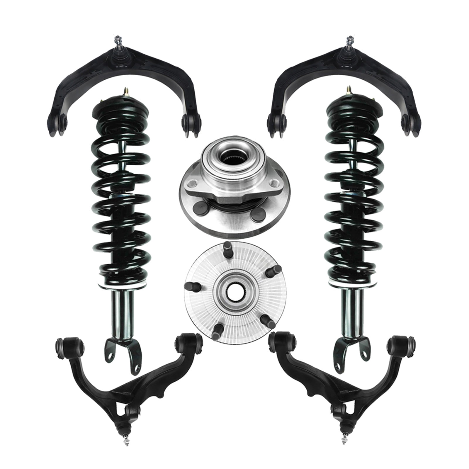 Set of 8 Front Upper and Lower Control Arm Ball Joint-Wheel Hub Bearing ...