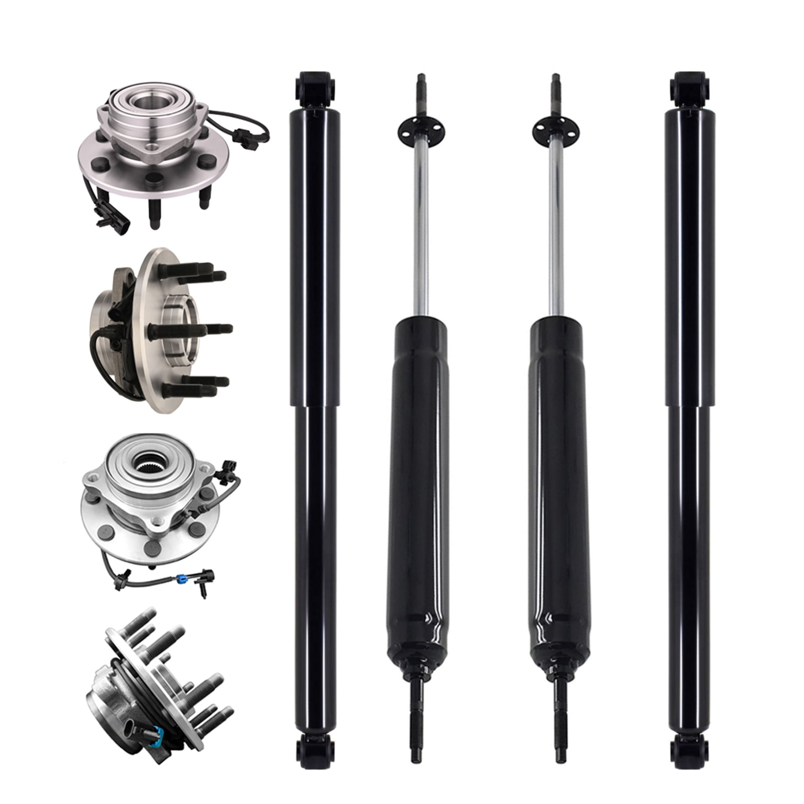 Set of 8 Front Wheel Hub Bearing Assembly-Steering Damper-Rear Wheel ...