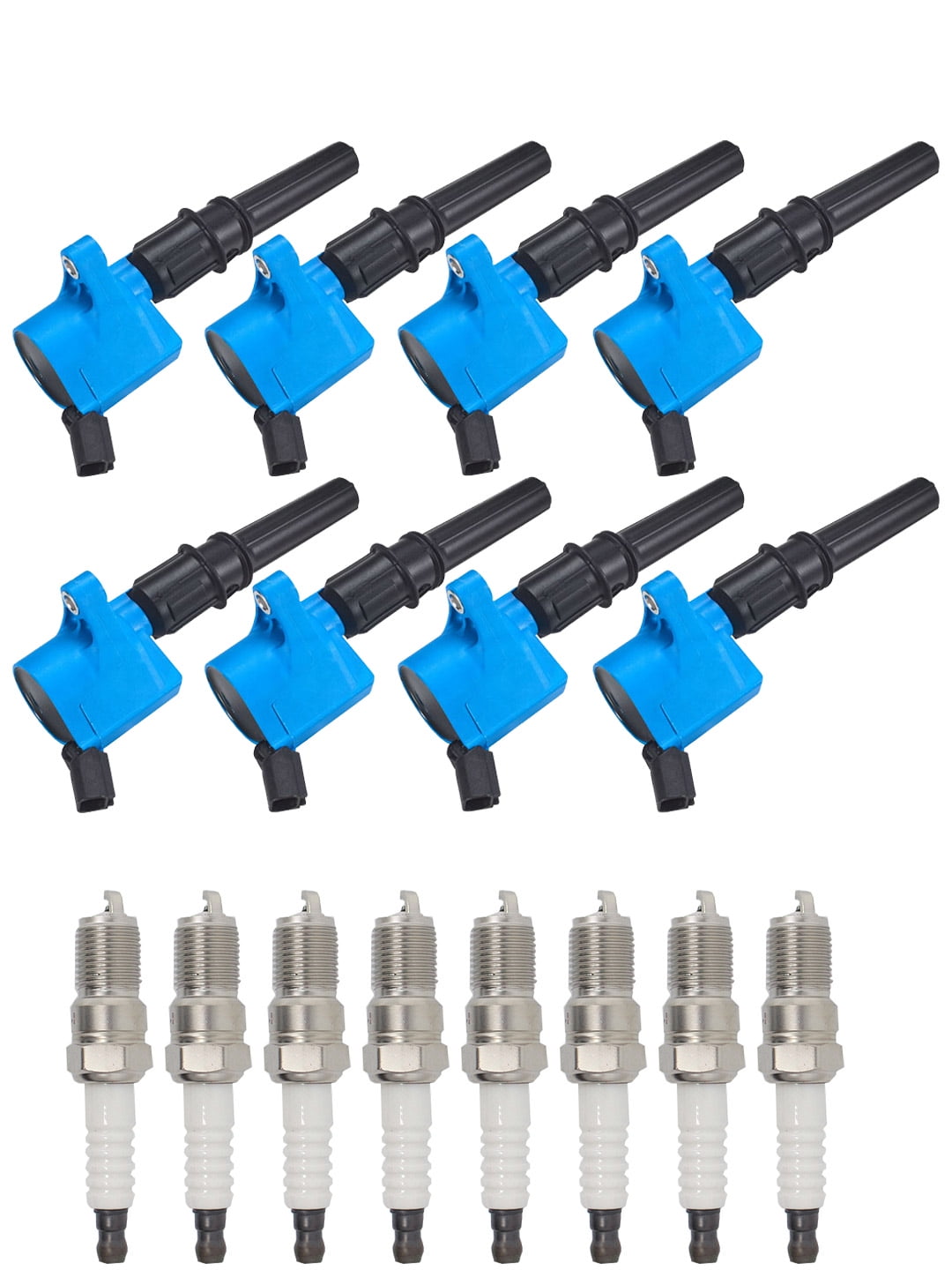 Set of 8 ISA Brand Blue Color Ignition Coils and 8 ISA Brand Spark ...