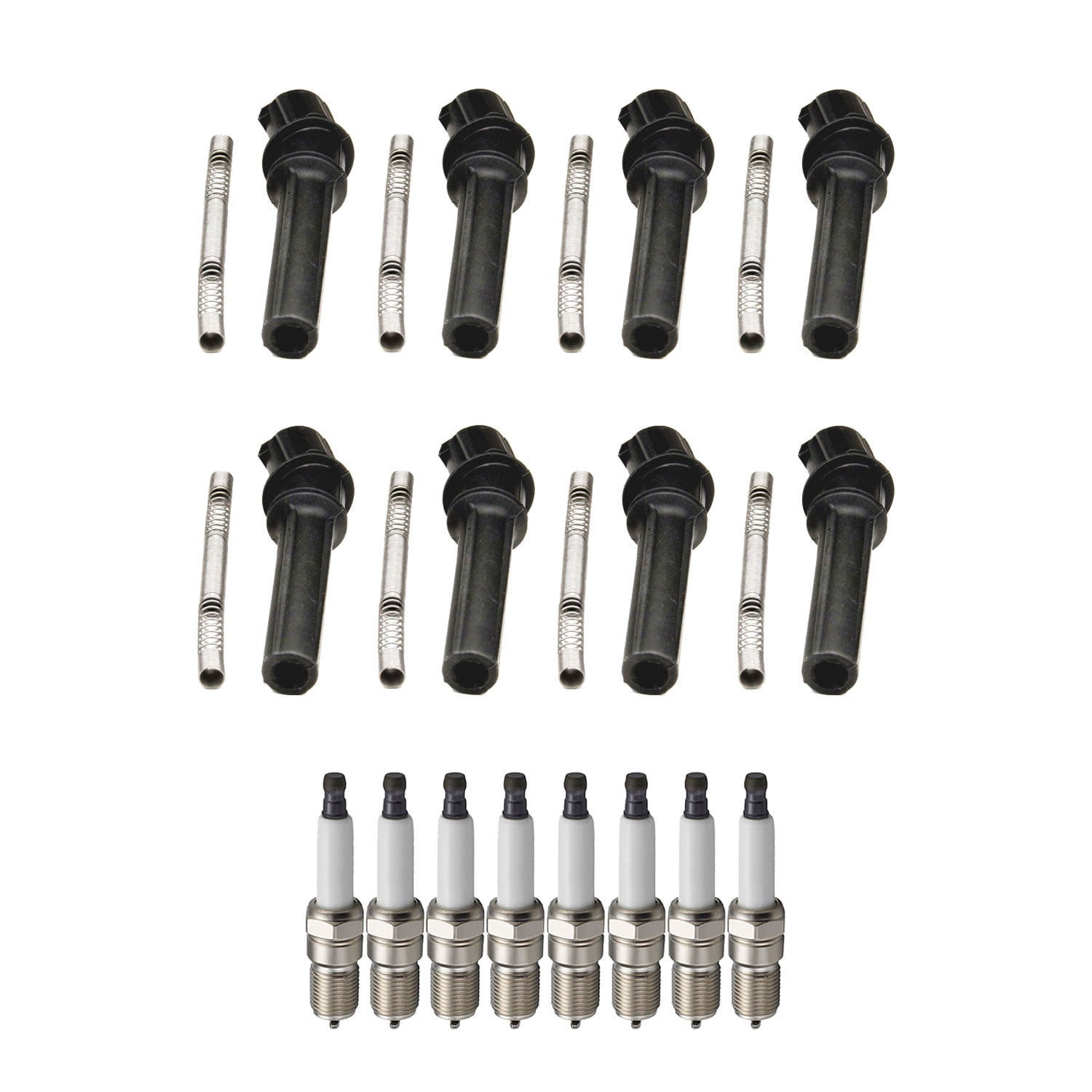 Set of 8 ISA Brand Ignition Coil Boots and ISA Brand Spark Plugs ...
